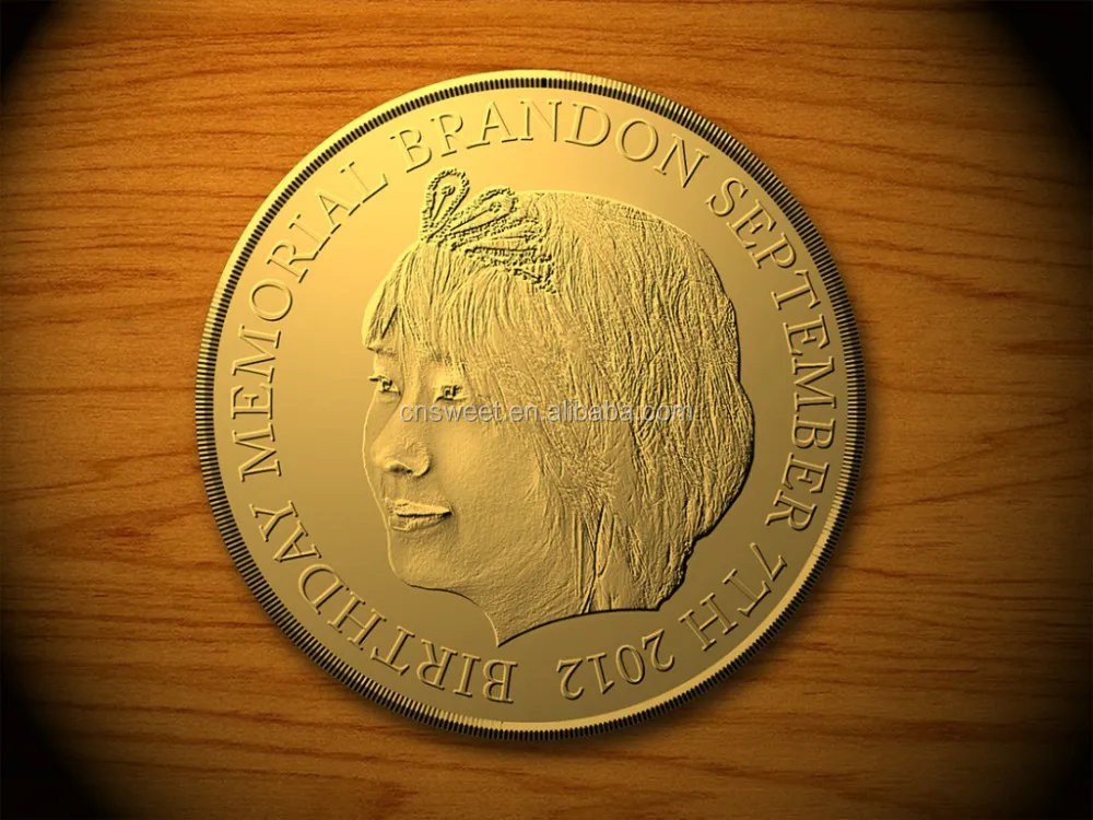 Logo Koin - Custom Electroplate Golden Stamp Aluminum Coin