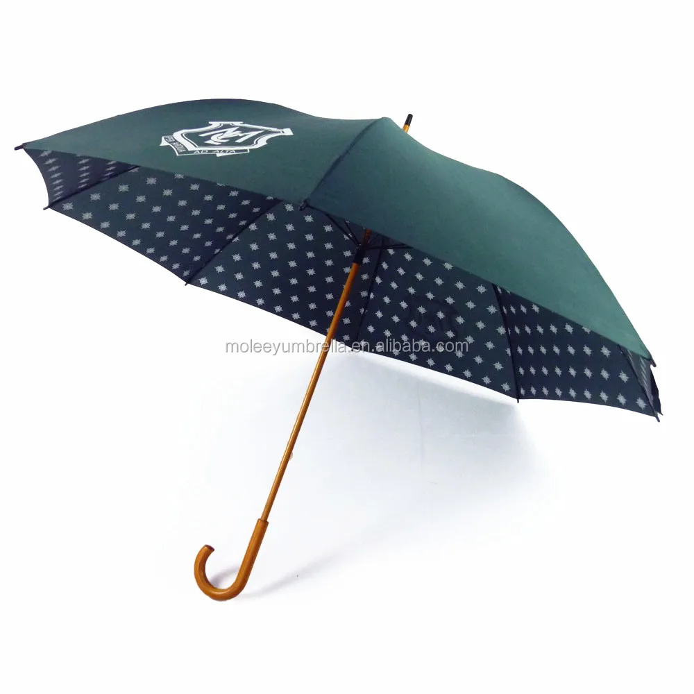 60 Inch Folding Compact Color Stick Umbrella with Wood Handle