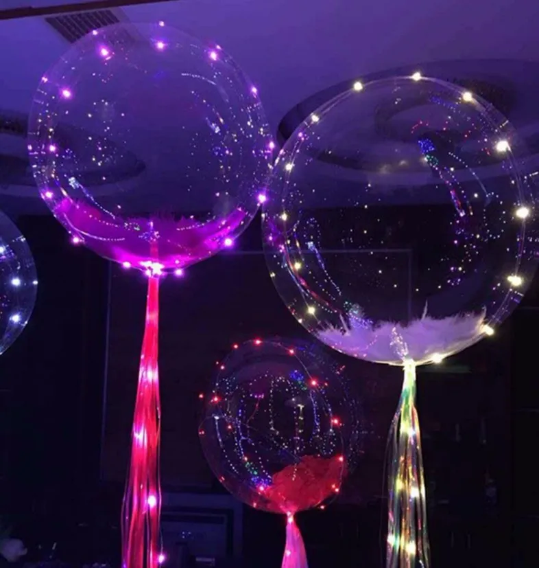 2018 Creative Clear Pvc 18 Balloons With Led Light And Holder - Buy ...