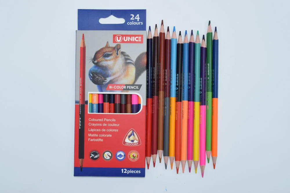 Red-blue Double Side Bi-color Pencil With Pre-sharpened - Buy High ...