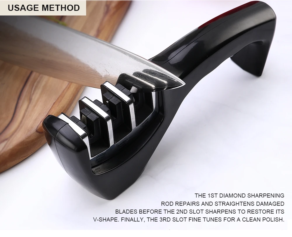 Professional Delta 3 Stage Diamond Ceramic Kitchen Knife Sharpener ...