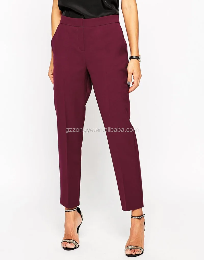 Office Wear Women Slim Fit Pants Latest Design Trousers And Pants - Buy ...