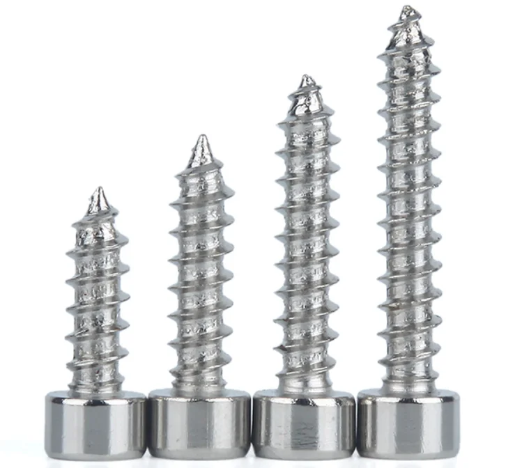 Nickel Plated Steel Allen Hex Socket Cap Head Self Tapping Wood Screws ...