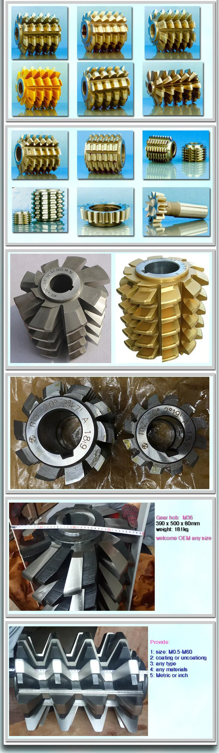 HSS-M2 M35 M & DP used types gear hob cutters Products from Foshan ...
