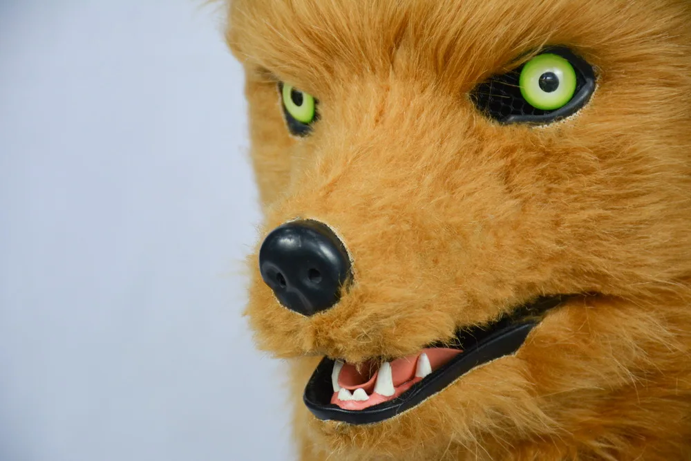 Wolf Realistic Animal Moving Mouth Mask With Mover Mouth Mask Wholesale ...