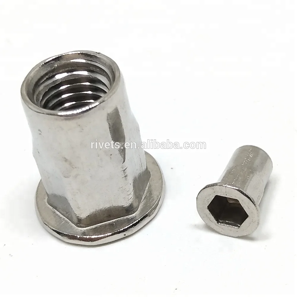 Stainless Steel Half Hex Threaded Insert Nut - Buy Blind Rivet Nut,Half ...