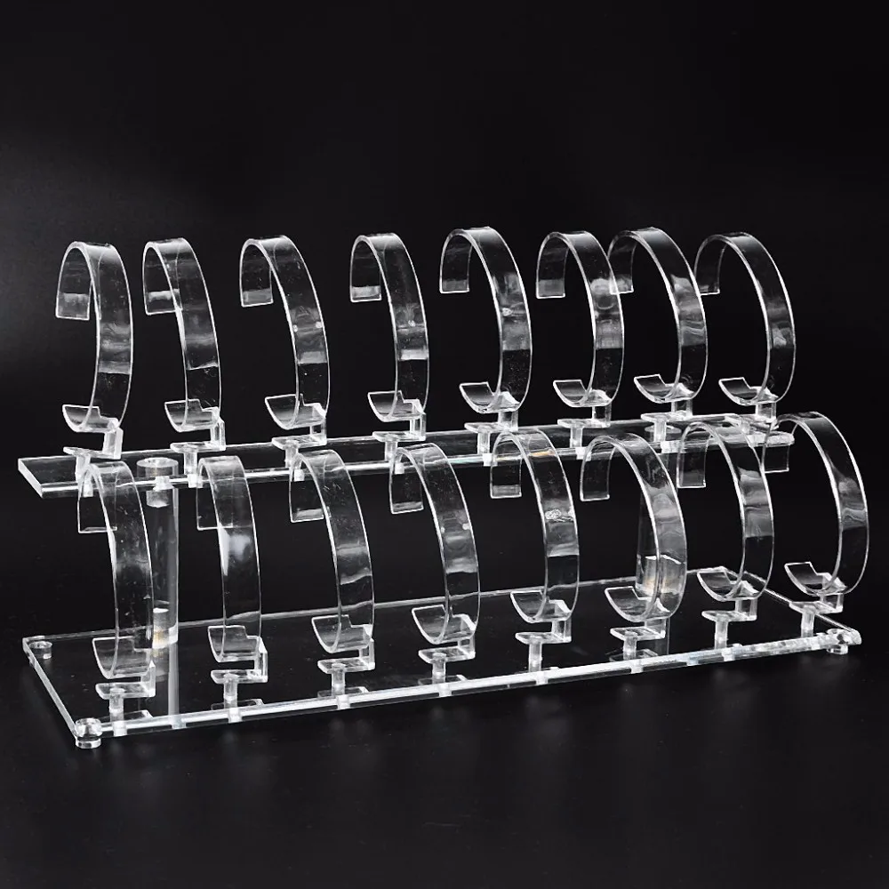 Unique Design Acrylic 2-tier Wrist Watch Bracelet Display Rack Stand ...
