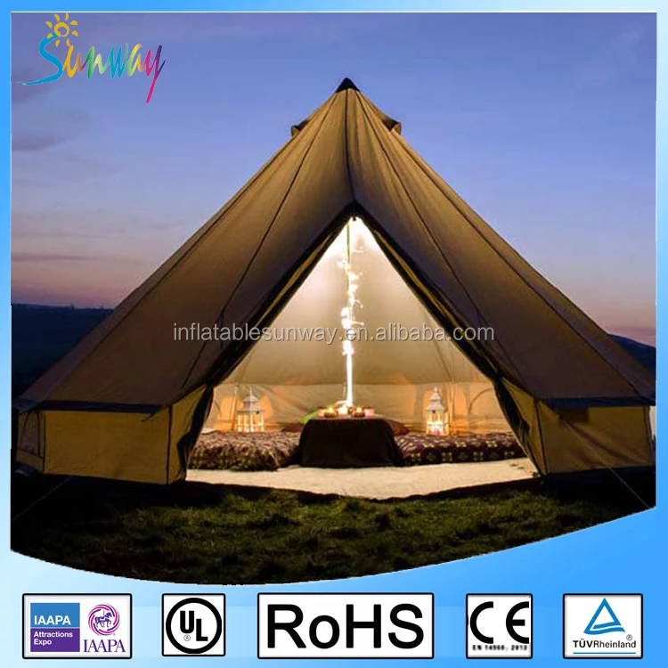 Large Waterproof Canvas Camping 3m 5m 6m 4m Bell Tents For Sales - Buy ...