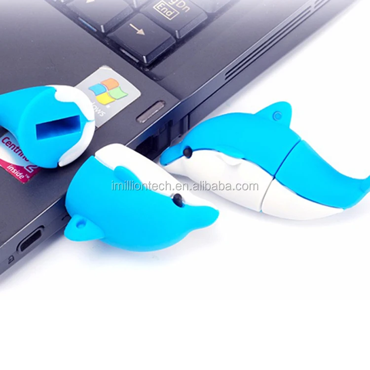 Custom Pvc Usb Stick Funny Dolphin Marine Animal Usb Flash Drive Bulk ...