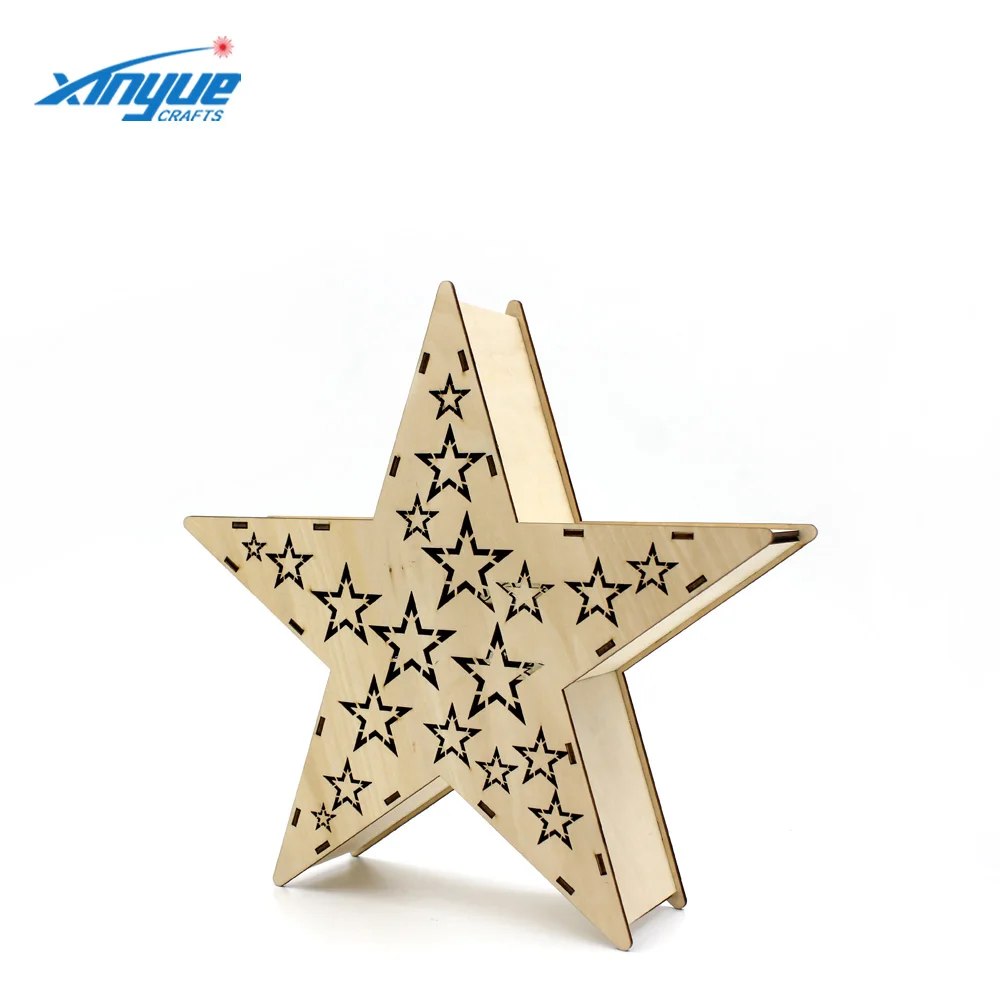 Christmas Wooden Star Light Box Decoration Star Lamp Decoration - Buy ...