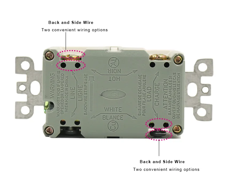 20A 220V GFCI Duplex Receptacle Outlet with LED Indicator & Tamper ...