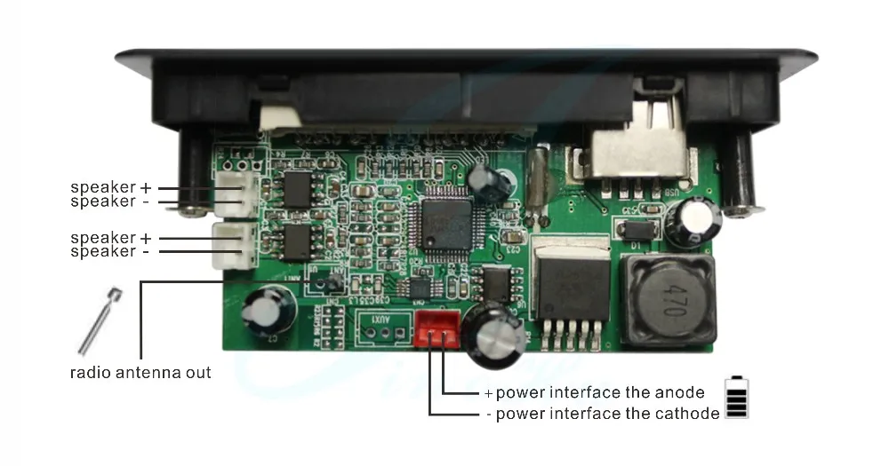 Jlh High Quality Audio Receiver Pcb Radio Fm Usb Mp3 Module Amplifier ...