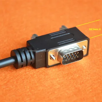 Vga Low Profile Left Angle (90 Degree) Monitor Cable Adapter Male To ...