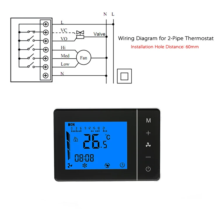 HYSEN FCU IR Infrared Remote Control Air Conditioner Thermostat