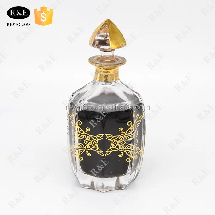 Dubai Perfume Oud Oil Glass Bottle In 150ml And 250ml With Golden Decal ...