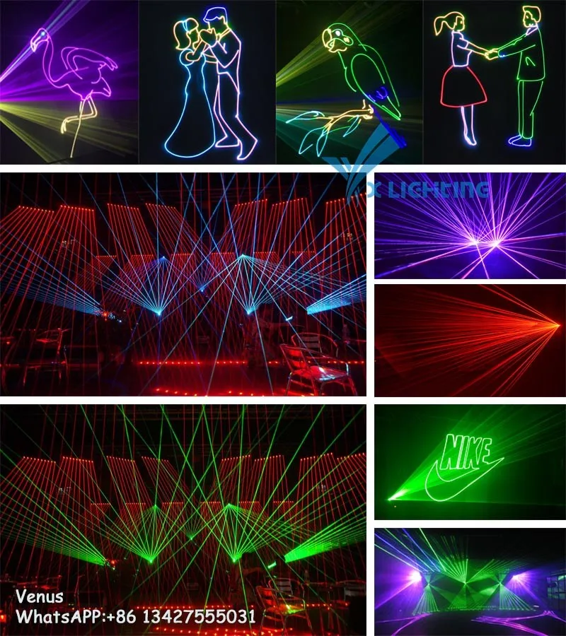 옥외 레이저 쇼 장비 10w Rgb 다 색깔 백색 생기 레이저 광 영사기 Buy 레이저 프로젝터rgb 레이저 프로젝터야외 무대 디스코 사용자 정의 로고 레이저 빛