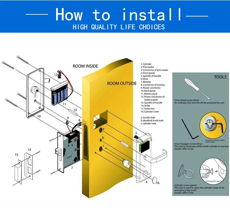 Security Qr Code Combination Password Door Protect Lock For Home Office ...
