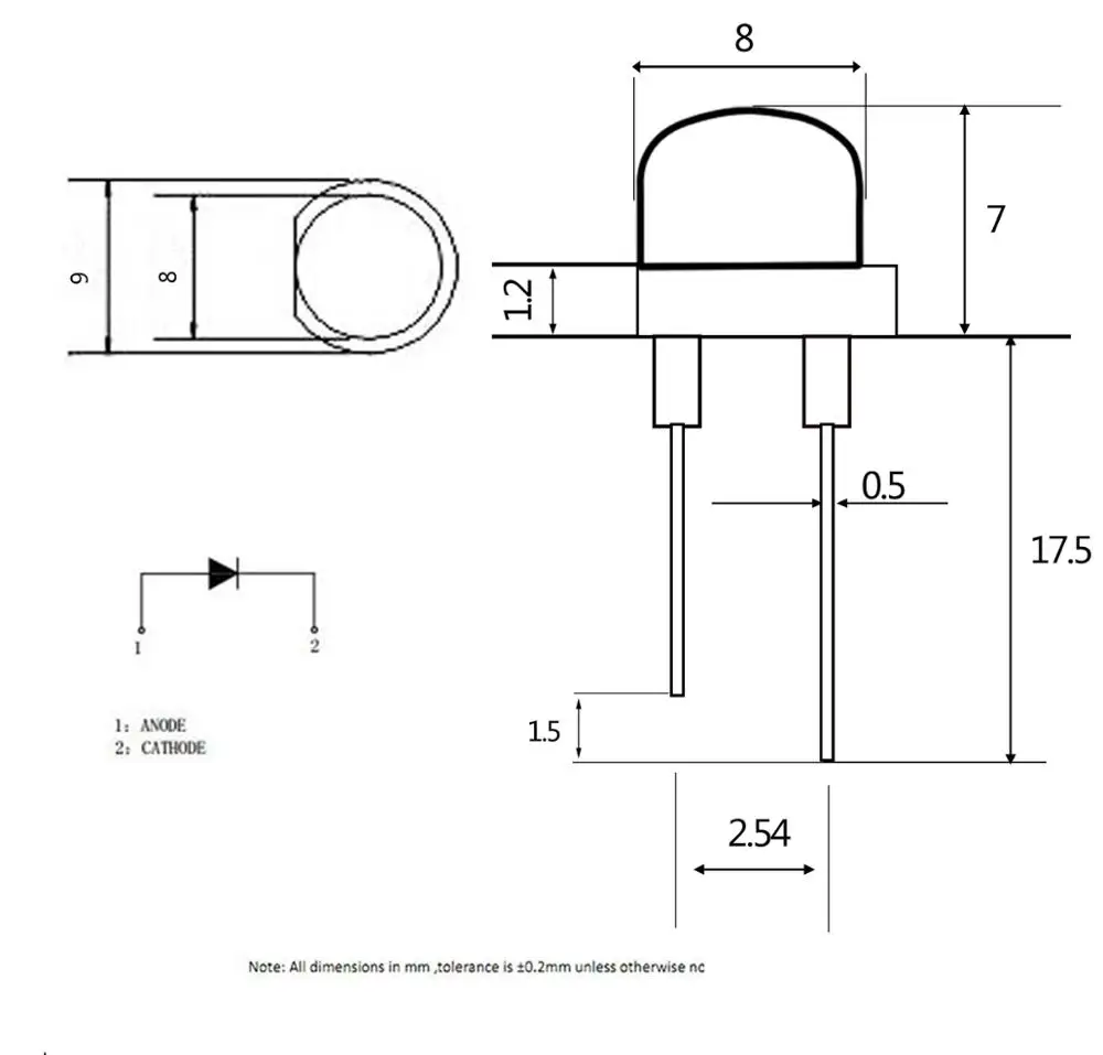 Red Round Straw Hat 8mm LED Bulb - Greenlantern Quality