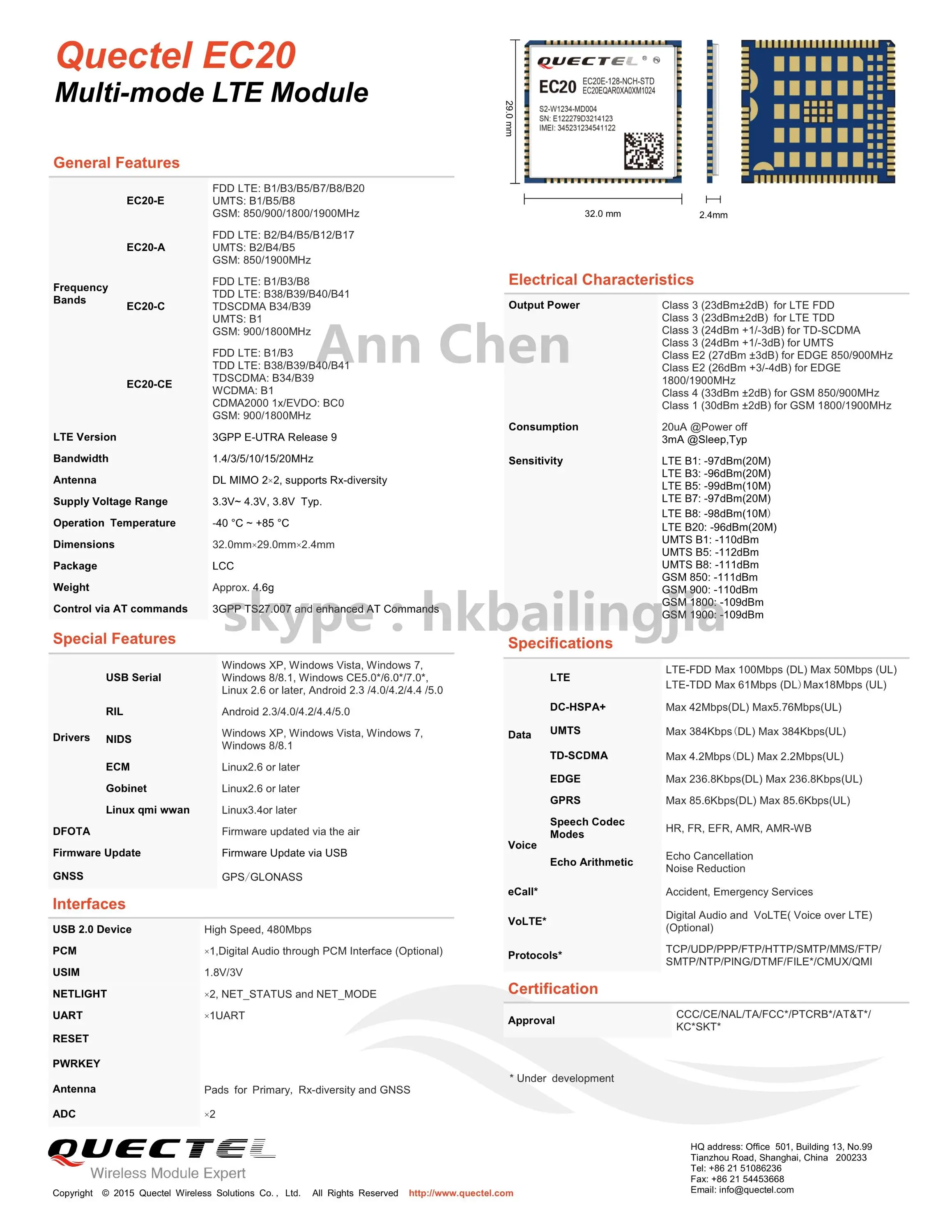 Quectel EC20 EC21 EC25 4G LTE FDD Modems - Reliable 4G Solutions