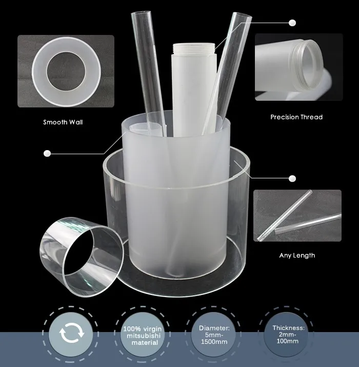 Naxilai Large Acrylic Cylinders Transparent Plastic Plexiglass Tube For ...