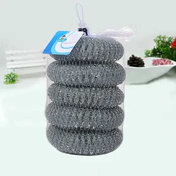 5pcs Galvanized Steel Wire Ball Cleaning Mesh Scourer Cleaning Ball ...