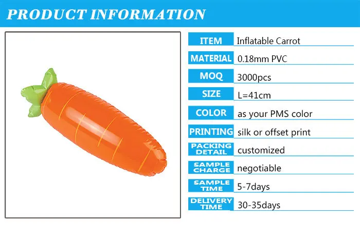Cool Hanging Inflatable Carrot Novelty Vegetable Inflatable Bedroom ...