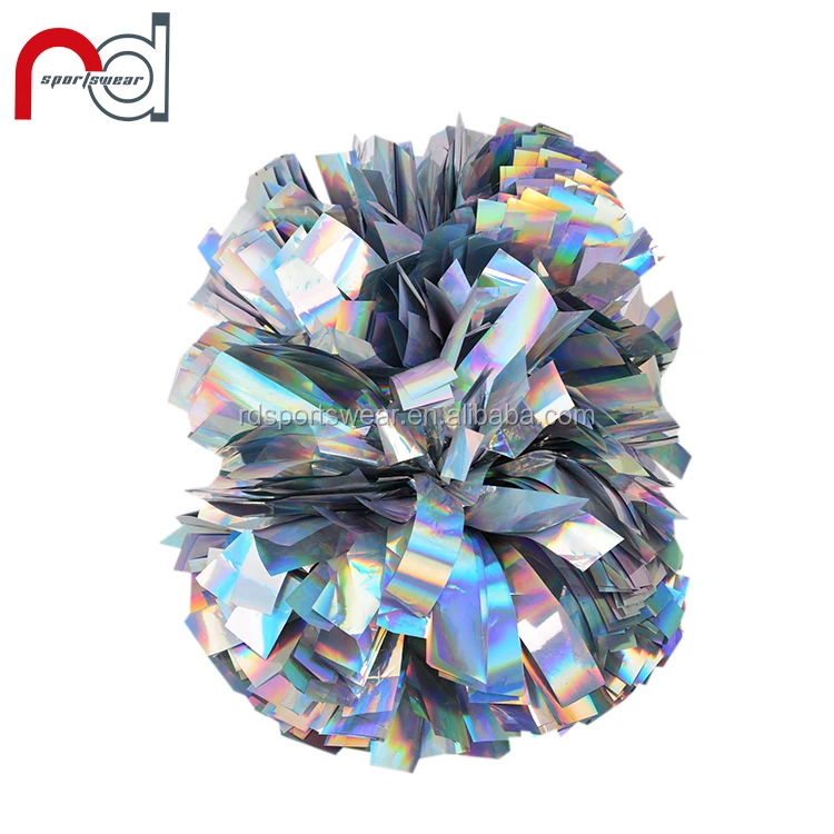 Colorful Custom 4/6 Inch Cheer Glitter Pom Metallic Solid Color Cheerleading Pom Poms - Buy ...