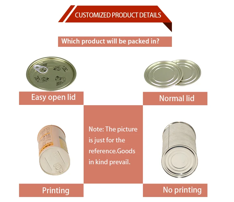 Custom Canning Foods Metal Cans Metal Packaging Tin Can - Buy Metal Tin ...