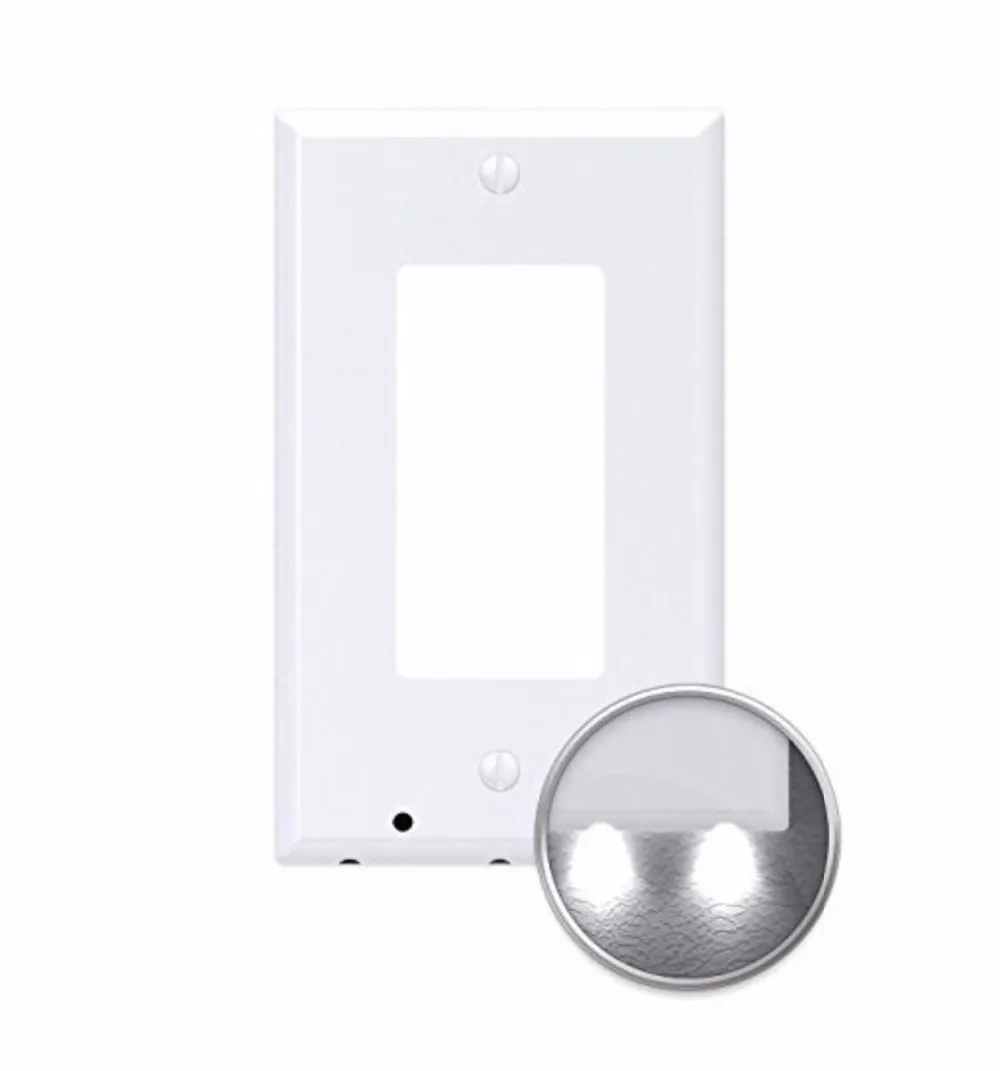 Lighted Wall Outlet Coverplate With Led Night Lights Light Outlet Wall ...