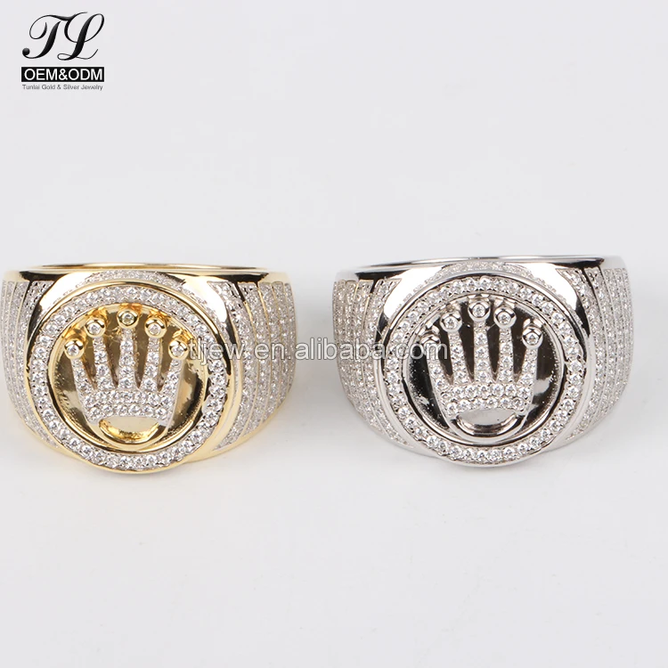 Quality Bling Bling Guys Wear Hip 18k 150 Gold Ring+24 Carat Gold Ring ...