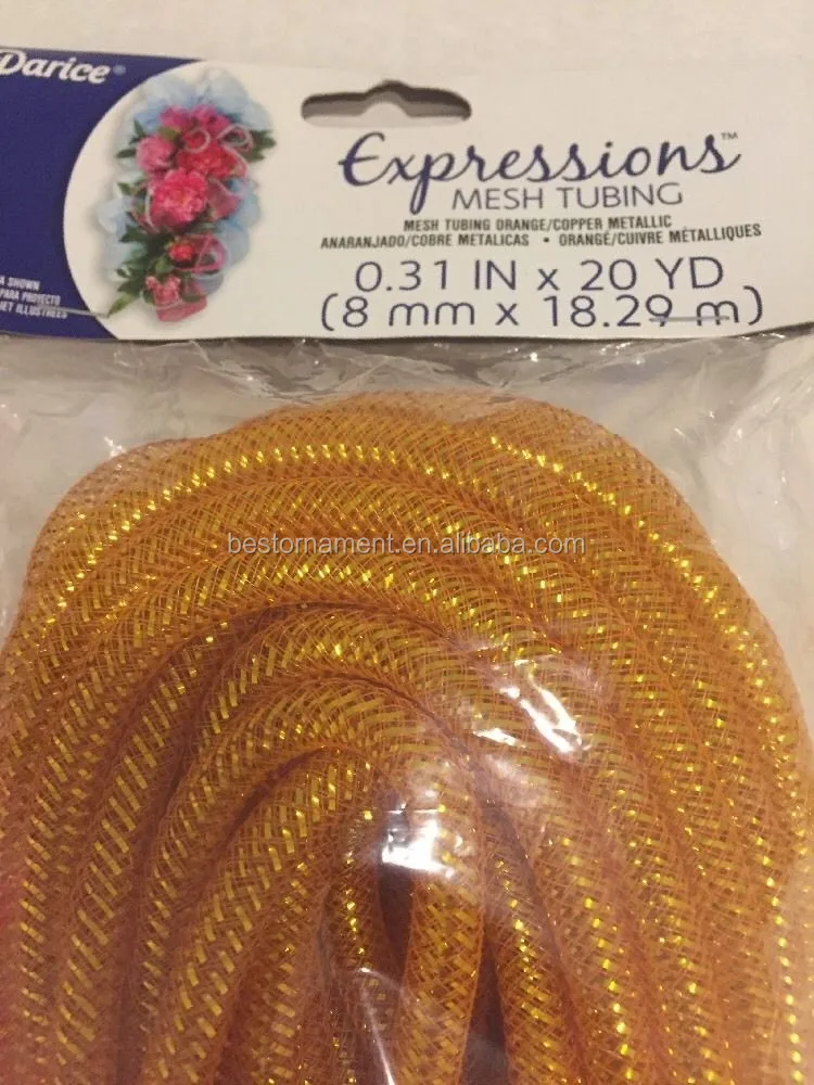 28 Colors 8mm Decorative Poly Mesh Tube Tubing Deco Poly Flex Ribbon ...