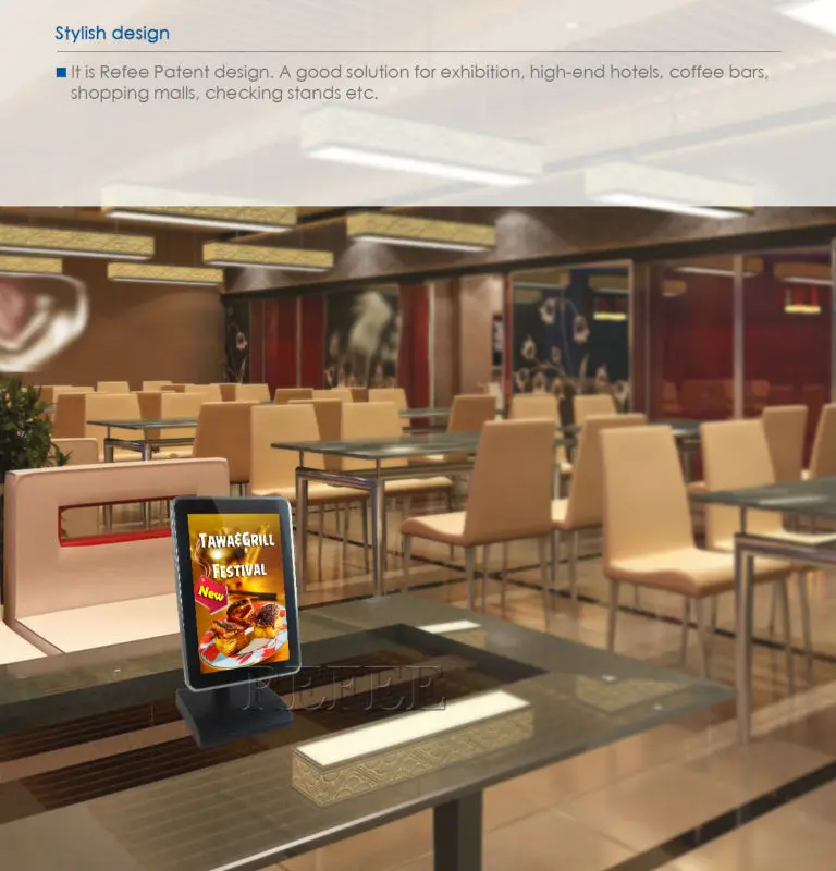 Promotion Display Restaurant 10.1 Inch Table Top Lcd Advertising ...