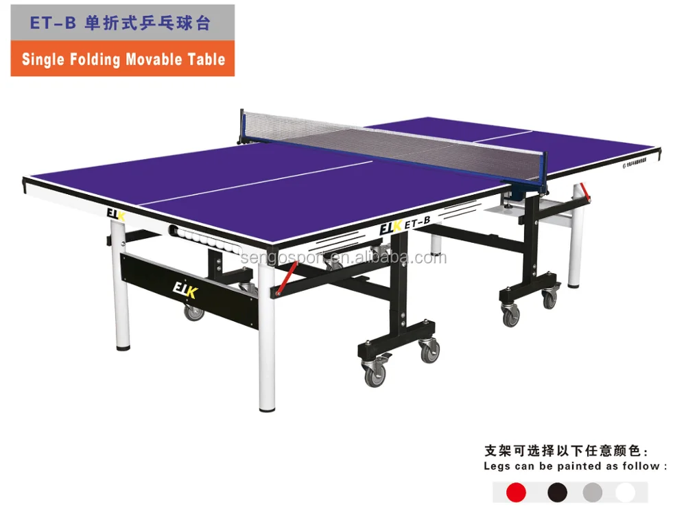 Ittf Indoor Double-folding Movable Table Tennis Table With 75mm Wheels ...