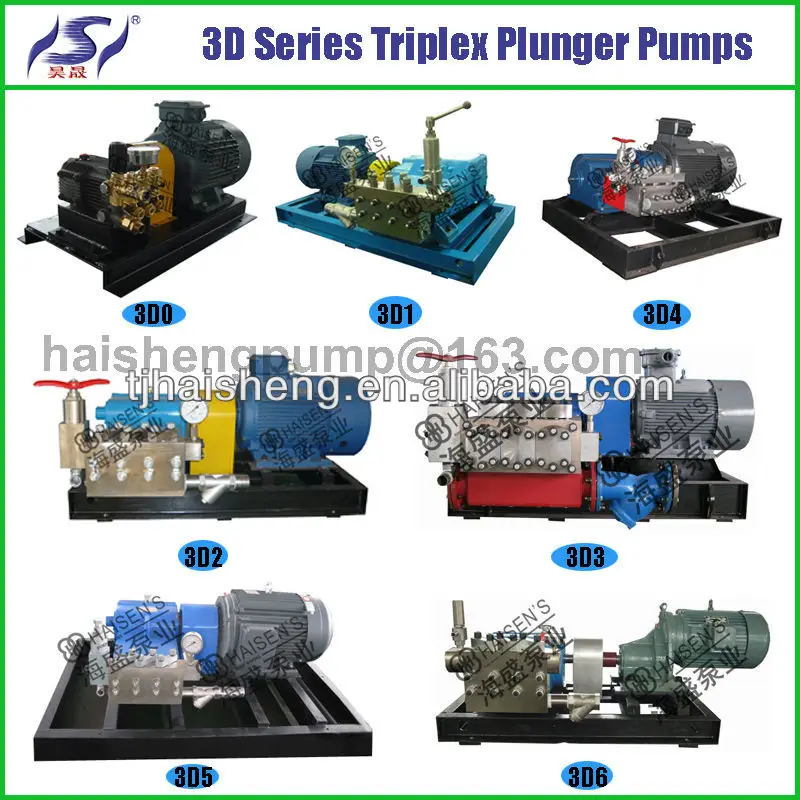 6500 Psi 450 Bar High Pressure Triplex Plunger Pump For Downhole ...