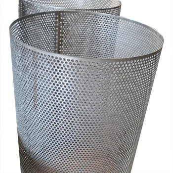400 Micron Stainless Steel Wire Mesh Perforated Cylinder Filter Bucket ...