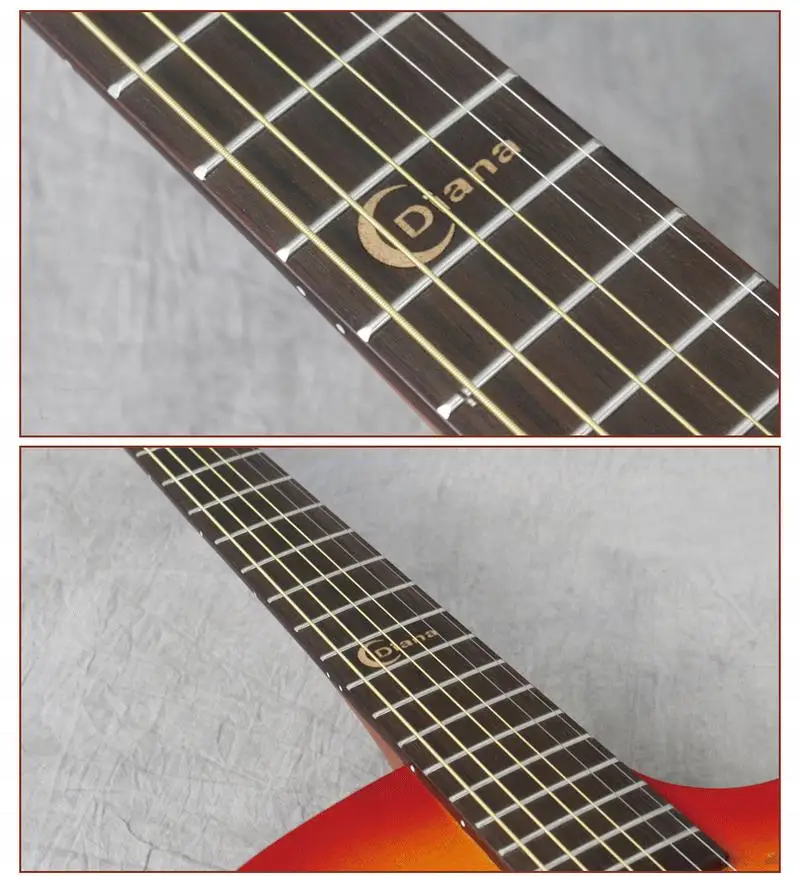 Eastun Steel Metal Chrome Headmachine Rosewood Fingerboard Guitar