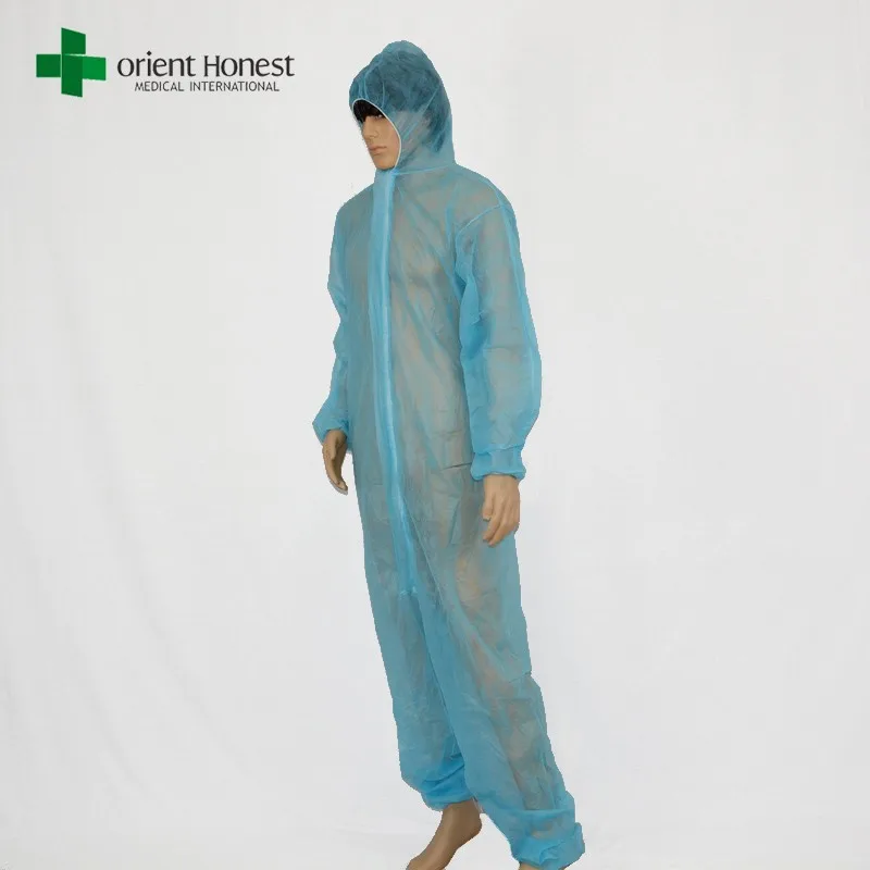 Blue Non Woven Disposable Medical Overall With Hood - Buy Disposable ...
