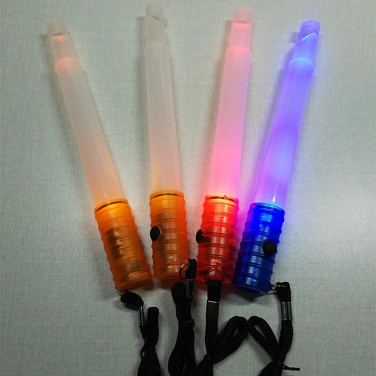 Battery Powered Led Flashing With Torch And Whistle Glow Stick - Buy ...