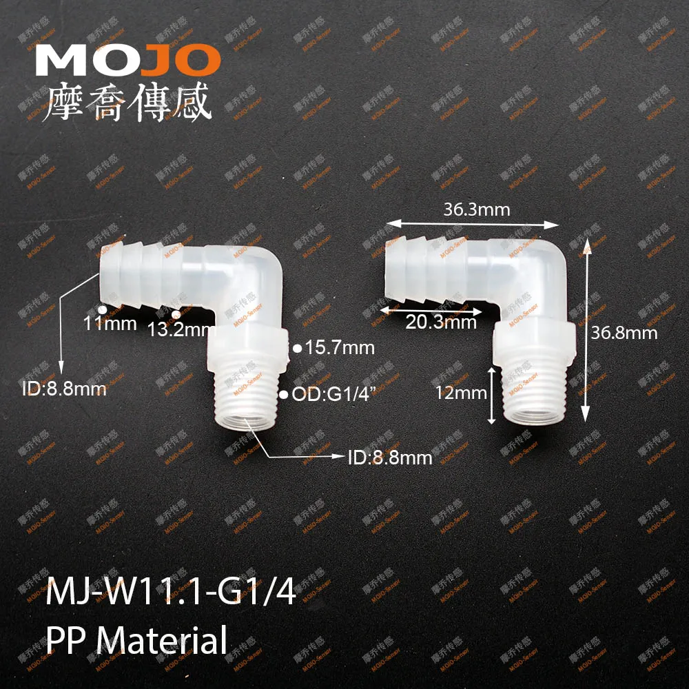 Mj-w11.1-g1/4 Elbow Barbed Type 11.1mm To Male Thread G1/4'' Water Gas ...