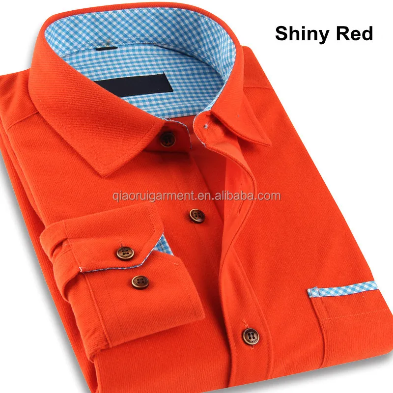 Wholesale Men's Long Sleeve Thick Cotton Solid Color Flannel Shirts ...