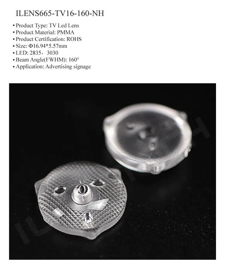 ILENSTECH TV Lens OD25 LED Optical Lens 16MM Diameter Backlight Lens ...