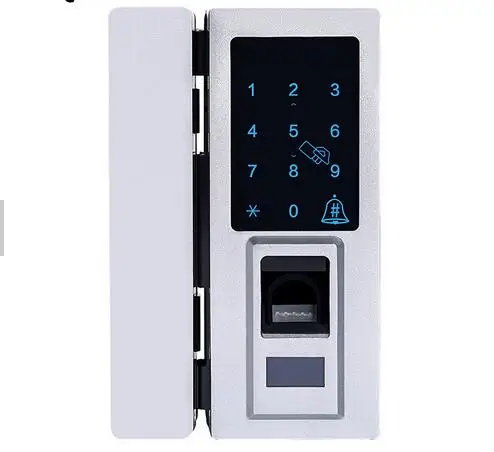 Office Biometric Fingerprint Glass Door Lock No Need Drug Hole Single ...