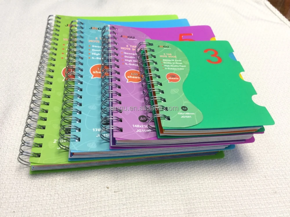Custom A4/b5/a5/a6 Pp Spiral Notebook With Dividers - Buy Custom ...