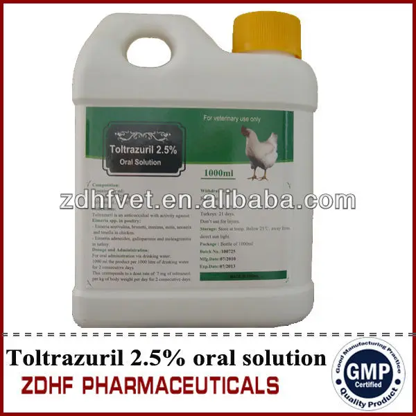 Poultry Farming Chicken Coccidiosis 5% Oral Solution Toltrazuril - Buy ...