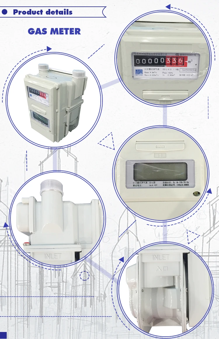 Ic Card Diaphragm Prepaid Smart Gas Meter - Buy Gas Meter,Prepaid Gas ...