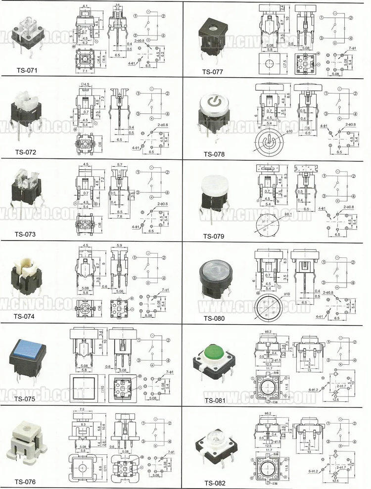 6x6 Normally Closed Tact Switch Smd Tactile Switch - Buy Tact Switch ...