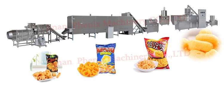 Automatic Corn Sticks Cheese Puffs Snacks Extruder Machine