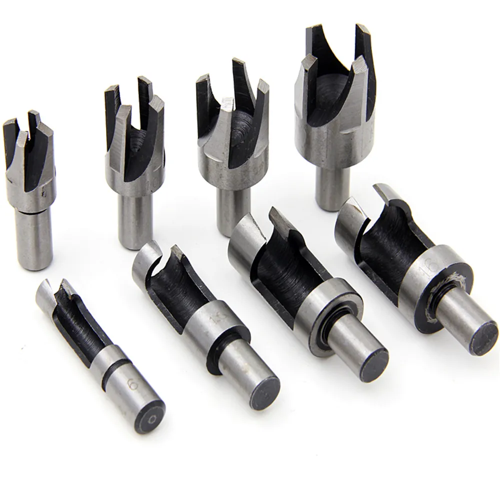 8pcs Wood Plug Cutter Claw Cylinder Tenon Drill Bit Set Straight ...