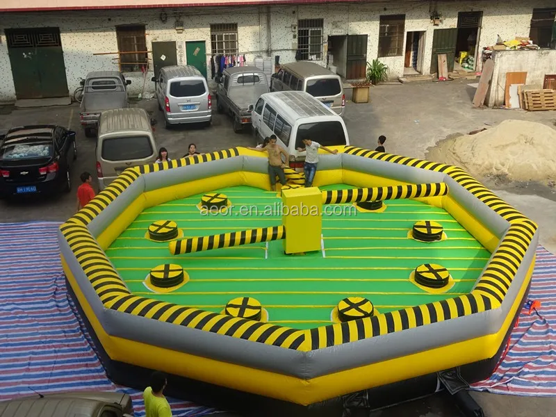 Inflatable Wipeout Course for Sale - Fun Rotating Obstacles