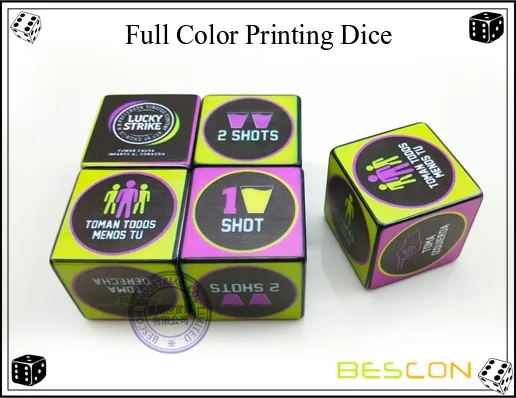 High Quality Custom Full Color Printing Dice With Cmyk Printing On All ...